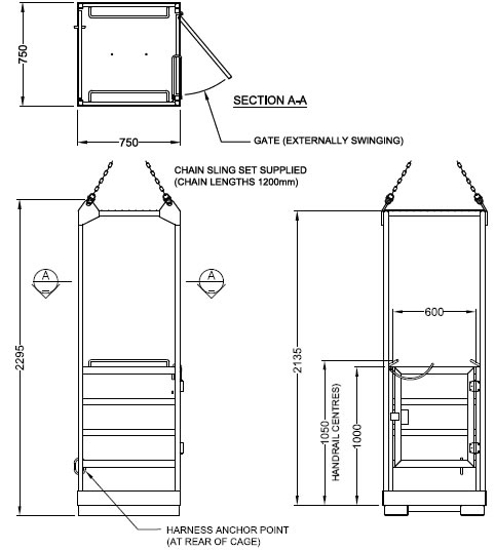 Crane Work Platform Cage With Roof (1 Man) | Material Handling ...