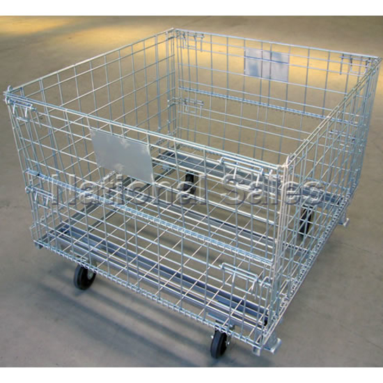 Wire Mesh Storage Cages : Stackable Mesh Cages : Zinc Finish Wire ...
