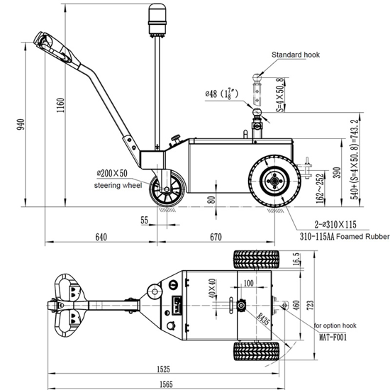 Electric Tug 1500kg Heavy Duty with Towbar and Hitch | Material ...